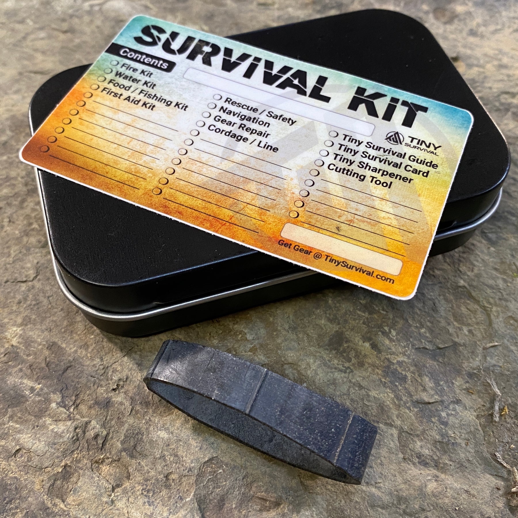 Tiny Survival Tin Kit: Rectangle - SMALL (7.4 c.i.) – Ultimate Survival ...