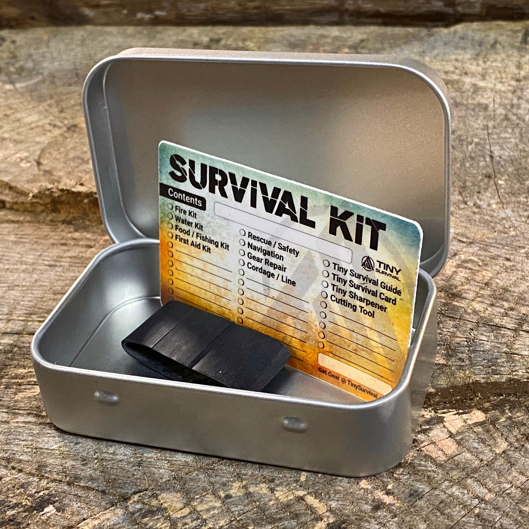 Tiny Survival Tin Kit: Rectangle - SMALL (7.4 c.i.) – Ultimate Survival ...